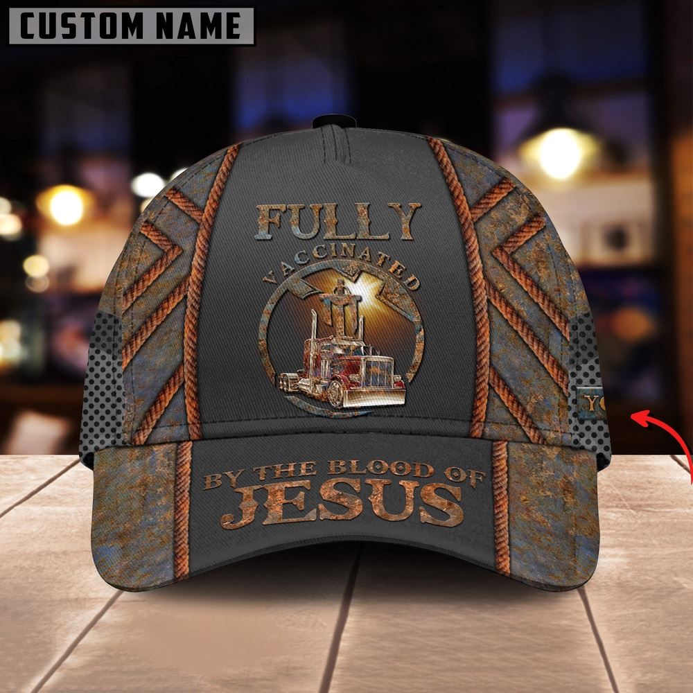 Adeenyc Personalized Name Vaccinated By Blood Of Jesus Red Trucker ...