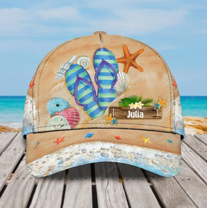 Personalized Flip Flop Cap 3D All Over Prints for Summer, 3D Beach Cap ...