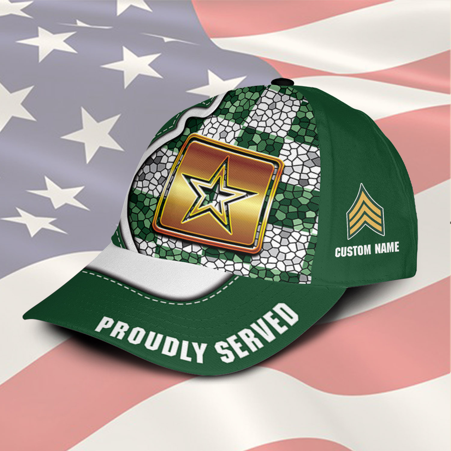 Personalized U.S. Army Veteran Hat - Custom Military Rank Name and Ball ...