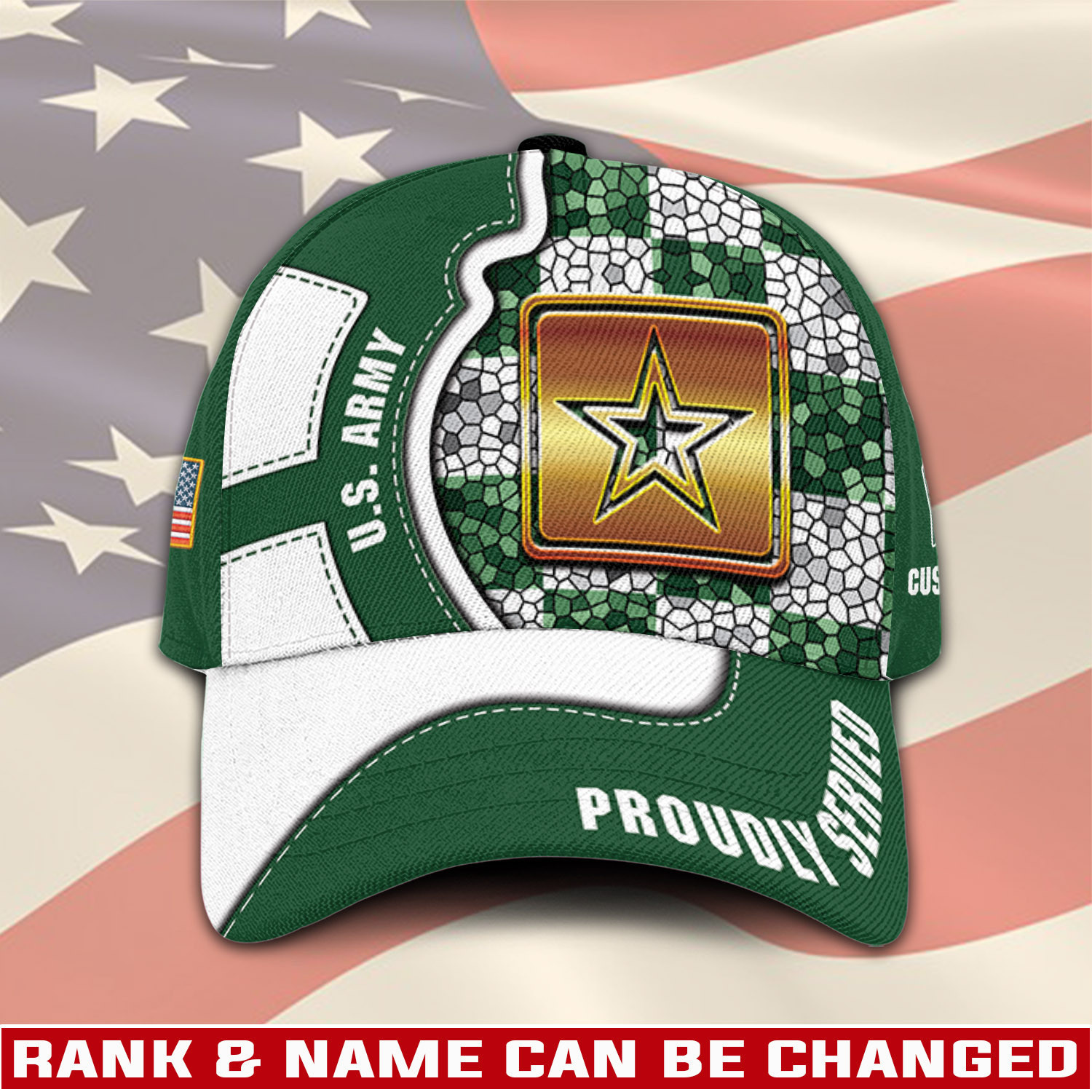 Personalized U.S. Army Veteran Hat - Custom Military Rank Name and Ball ...