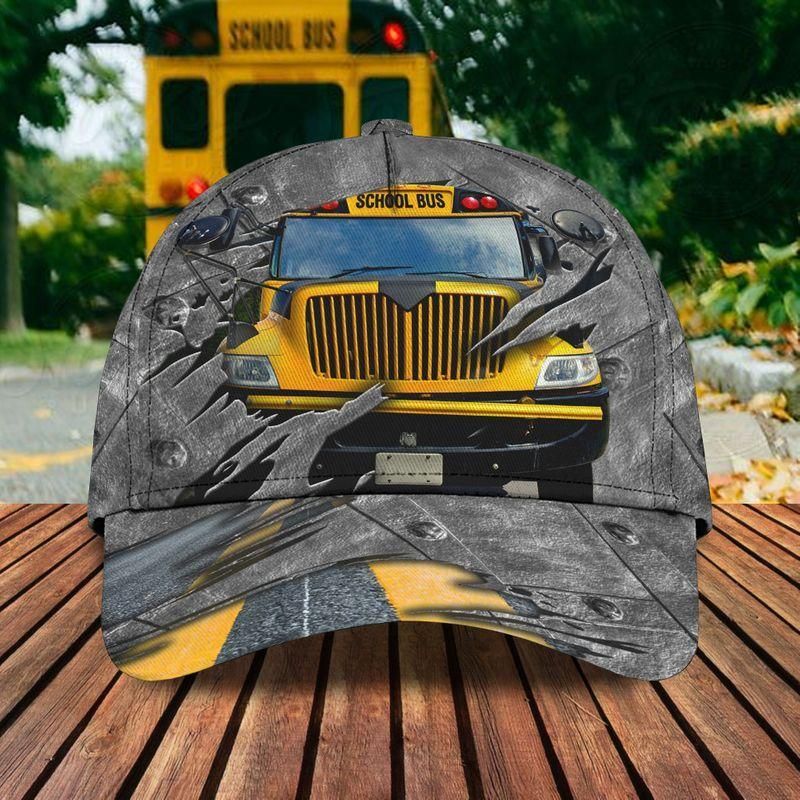 Yellow School Bus Classic Cap Baseball Cap Trucker Hats Custom Hats ...